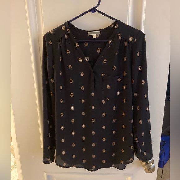 Pleione | Tops | Pleione Navy Patterned Top | Poshmark